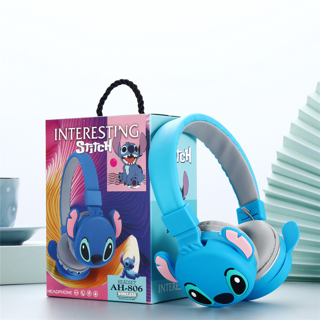 Jual Anime Stitch Bluetooth Foldable Headphone Cartoon Cute Headset ...