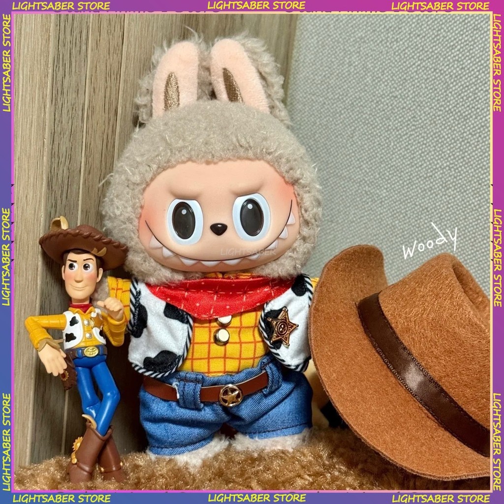 Jual Cartoon Cowboy Labubu 3.0 Clothes West Cowboy Outfit with Ten ...
