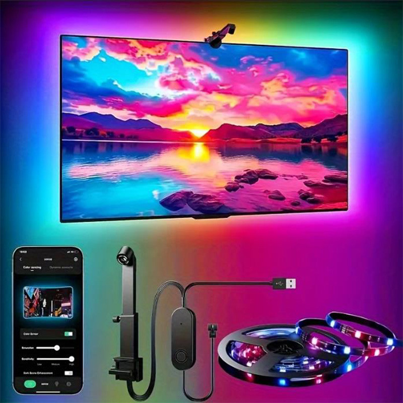 Jual RGBIC LED TV Backlight Strip with Camera App Control Music Sync ...