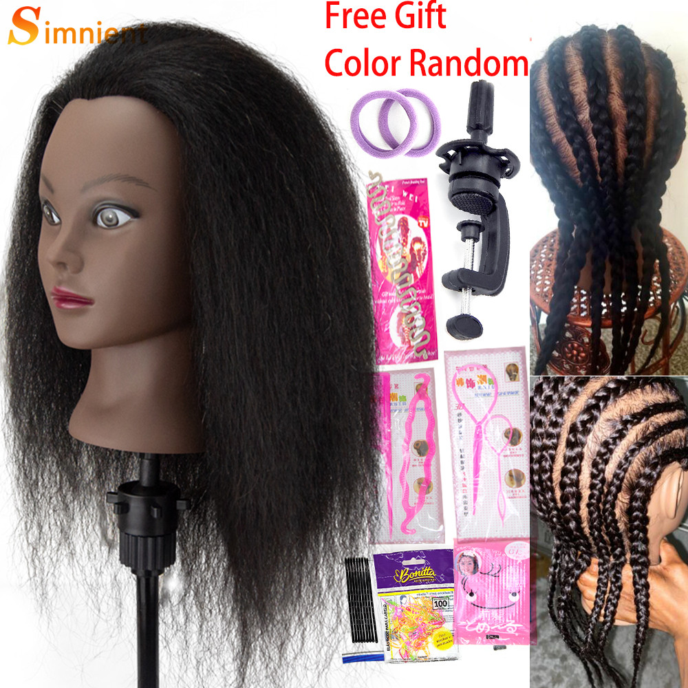 Jual Afro Mannequin Heads for Braiding Maniqu Hair Dolls Real Human ...