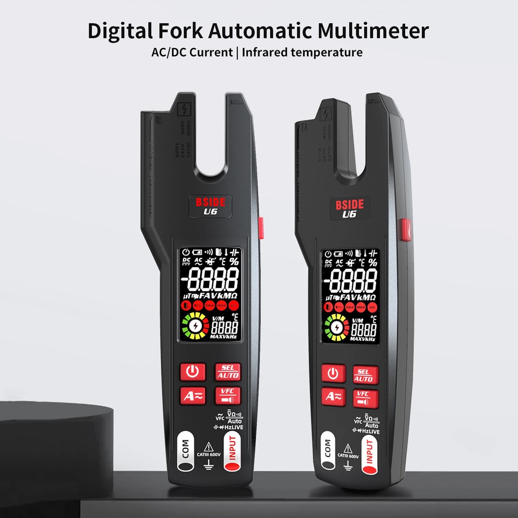 Jual U6 Digital Clamp Meter DC/AC 600A 620V Voltmeter 9999 Counts Fork ...
