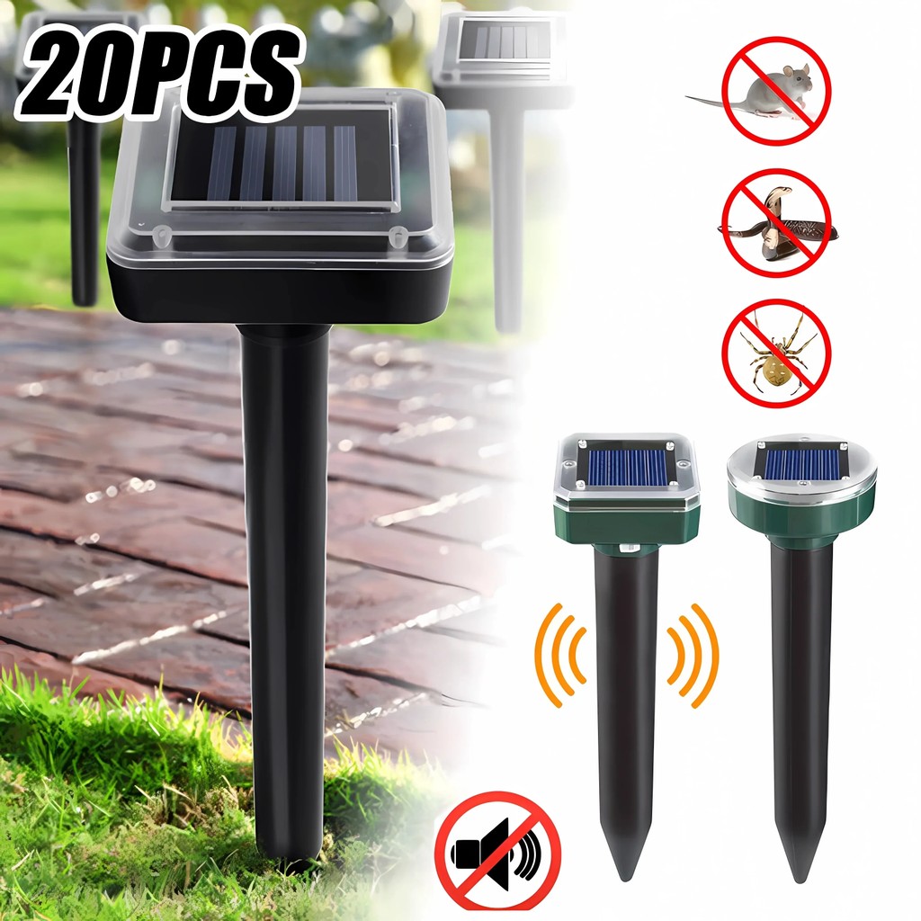 Jual 1/2/4pcs Ultrasonic Solar Power Pest Outdoor Repellent for Snake ...