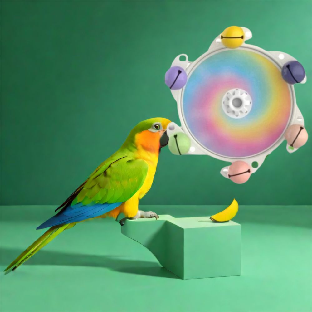 Jual Colorful Bird Rotating Windmill Toy Bite Resistant Plastic Bird ...