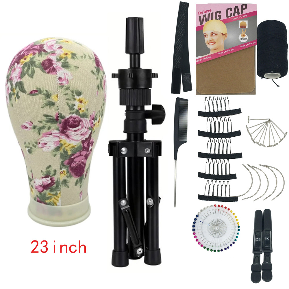 Jual Training Mannequin Head Canvas Block Head Display Styling Canvas ...