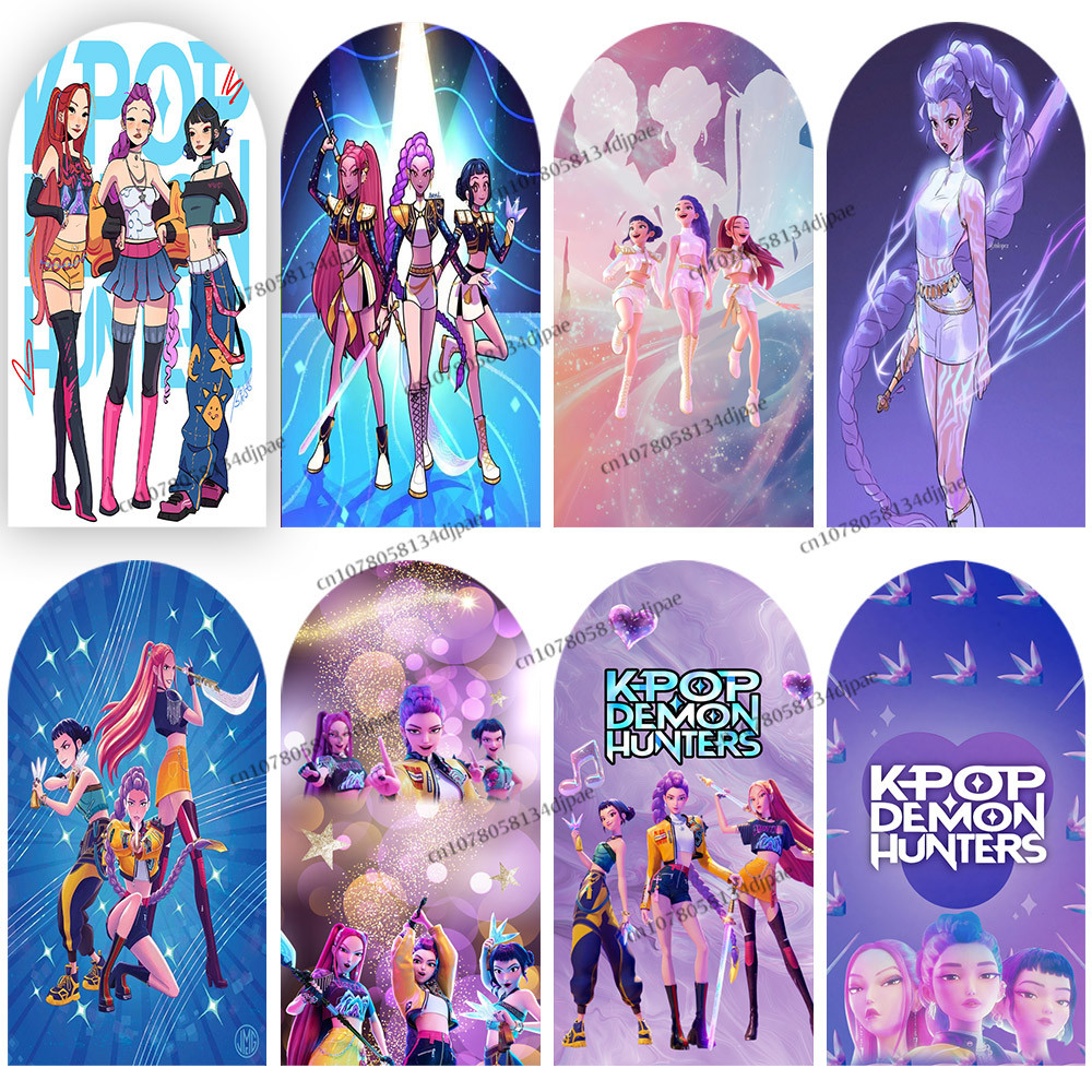 Jual KPop Demon Hunters Background Arch Cover KPop Girl Birthday Party ...