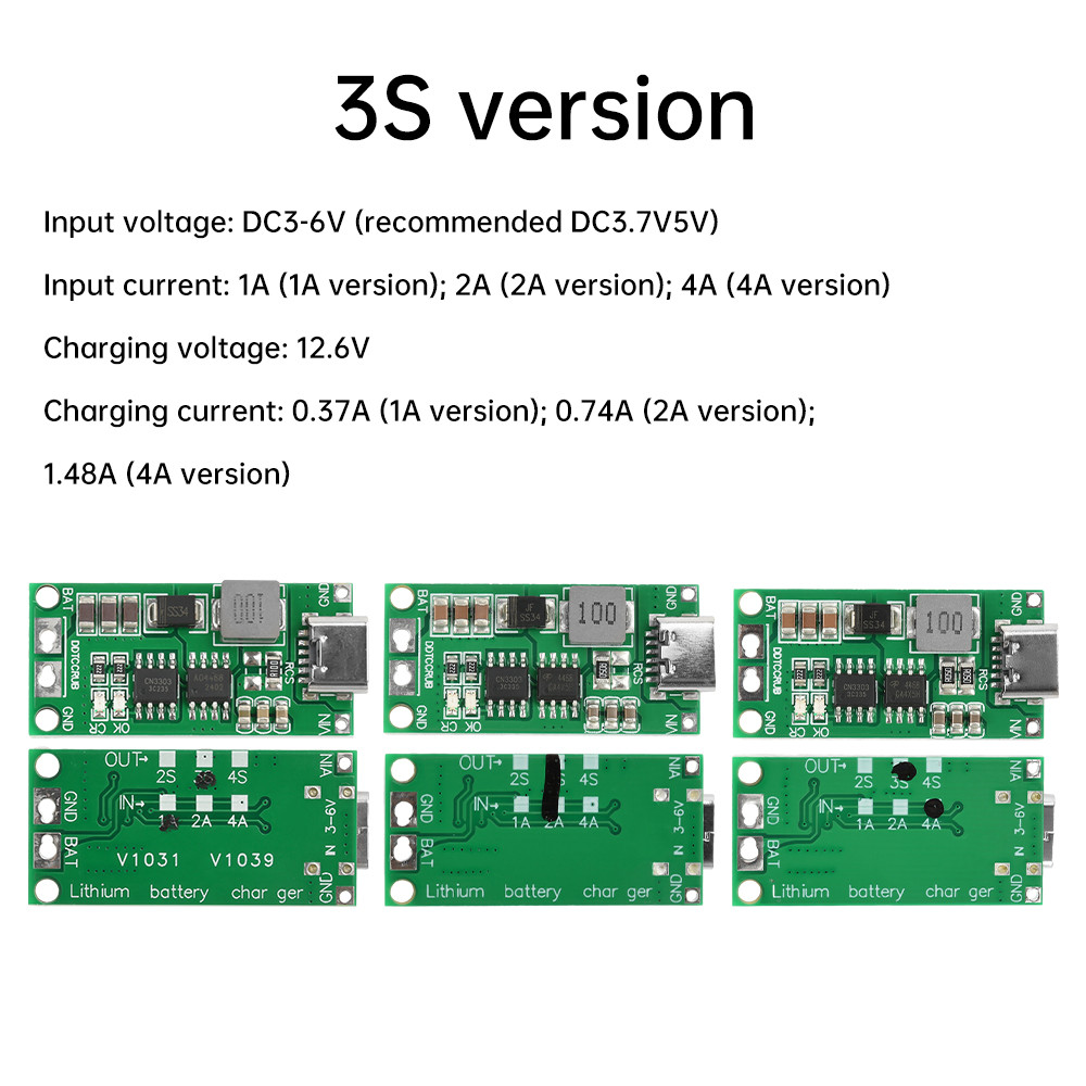 Jual Type C Bms 2S 3S 4S 1A 2A 4A 18650 Lithium Battery Charger Board ...
