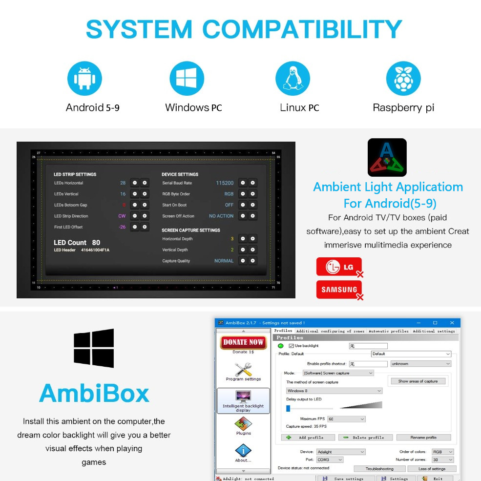 Jual Dream Color PC TV Backlight USB Led Strip For Android 5.1+ System ...