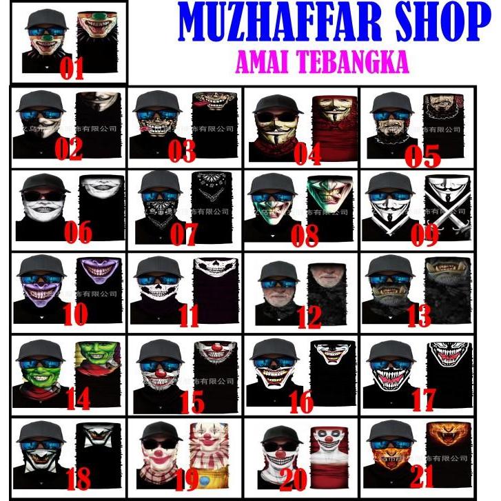 Jual BANDANA SLAYER MASKER MULTIFUNGSI RIDING MANCING SPORT3D PRINT ...