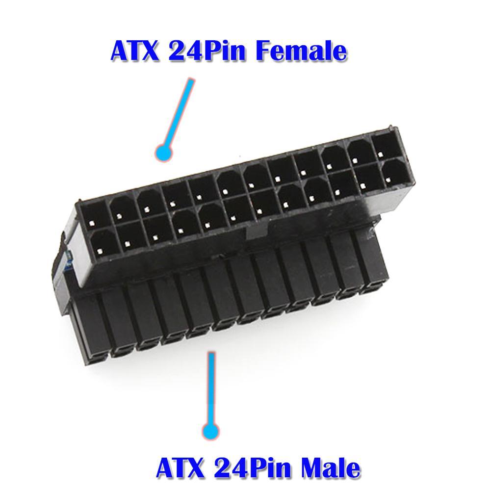 Jual ATX 24Pin Female to 24Pin Male Power Adapter 90 Degree Desktops PC ...