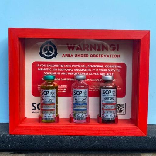 Jual Frame 3D SCP Secure Contain Protect 3 Bottle Pajangan Dinding ...