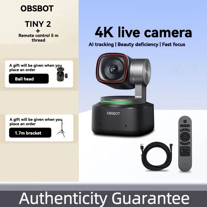 Jual OBSBOT Tiny 2 Webcam 4K Voice Control PTZ, AI Tracking Multi-Mode & Auto Focus, Web Camera ...