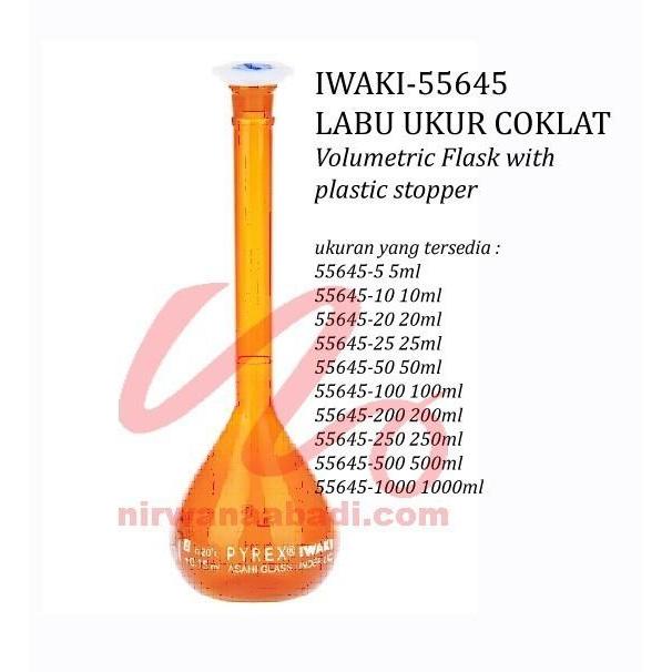 Jual Iwaki 55645-100 Labu Ukur Coklat 100Ml Tutup Plastik | Shopee ...