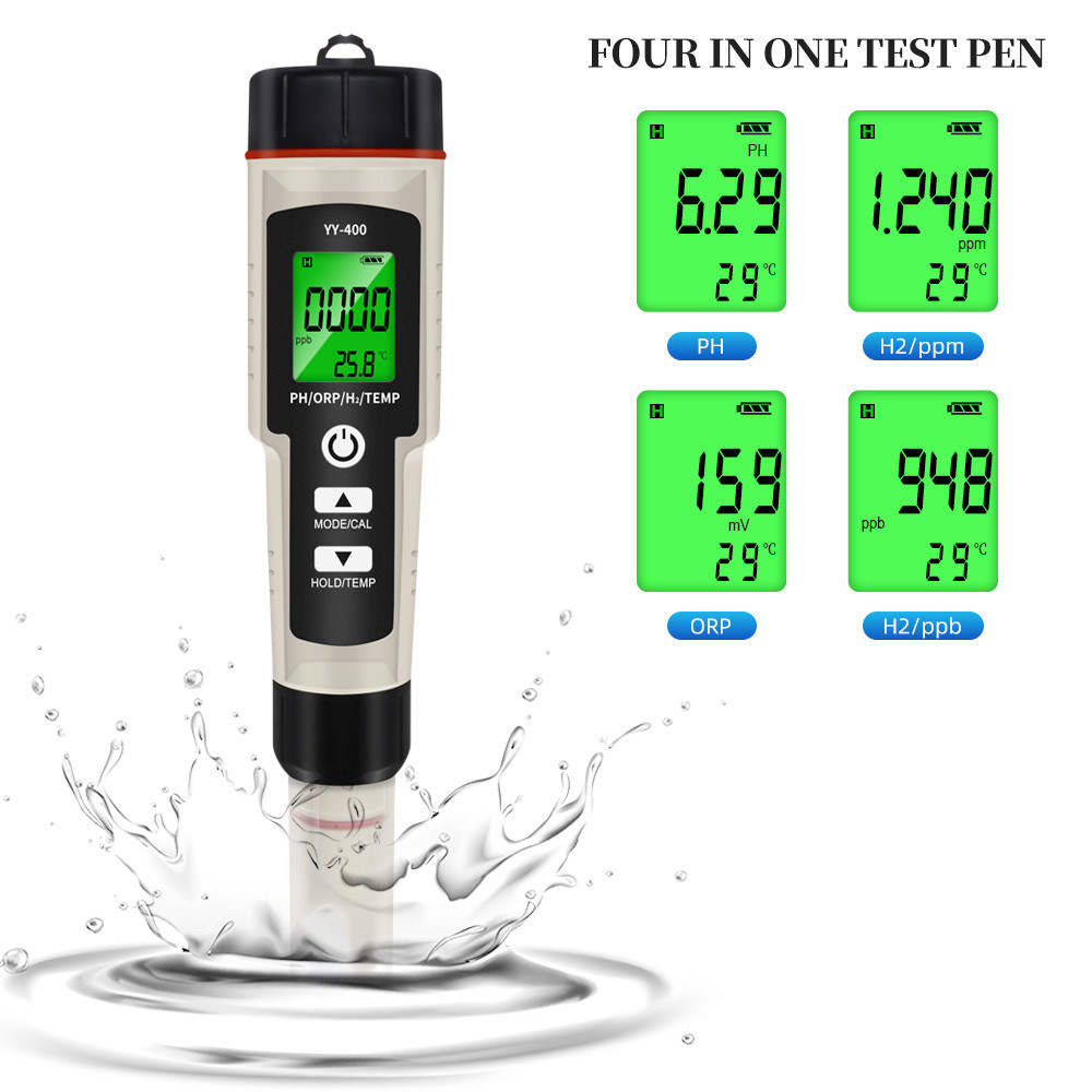 Jual New 4 in 1 PH/ORP/H2 and TEM Meter Dissolved Hydrogen Meter Water ...