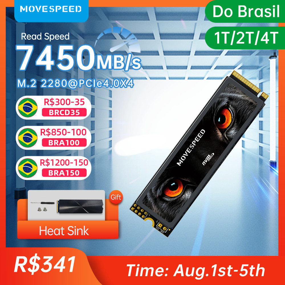 Jual MOVESPEED 7450MB/s SSD NVMe M.2 2280 4TB 2TB 1TB Internal Solid ...