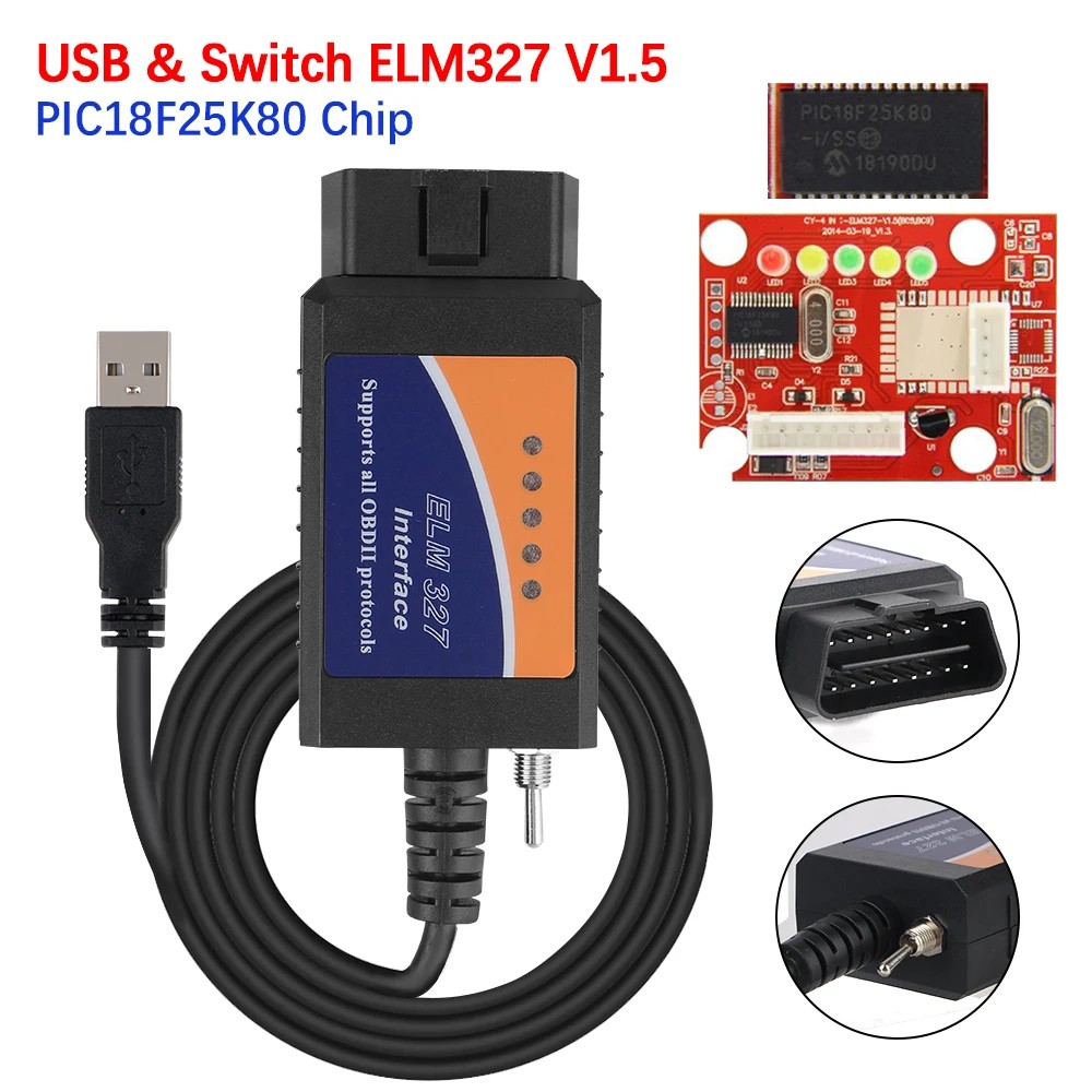 Jual Elm327 Usb V1.5 Switch Car Diagnostic Cable Obd2 Scanner Forscan ...