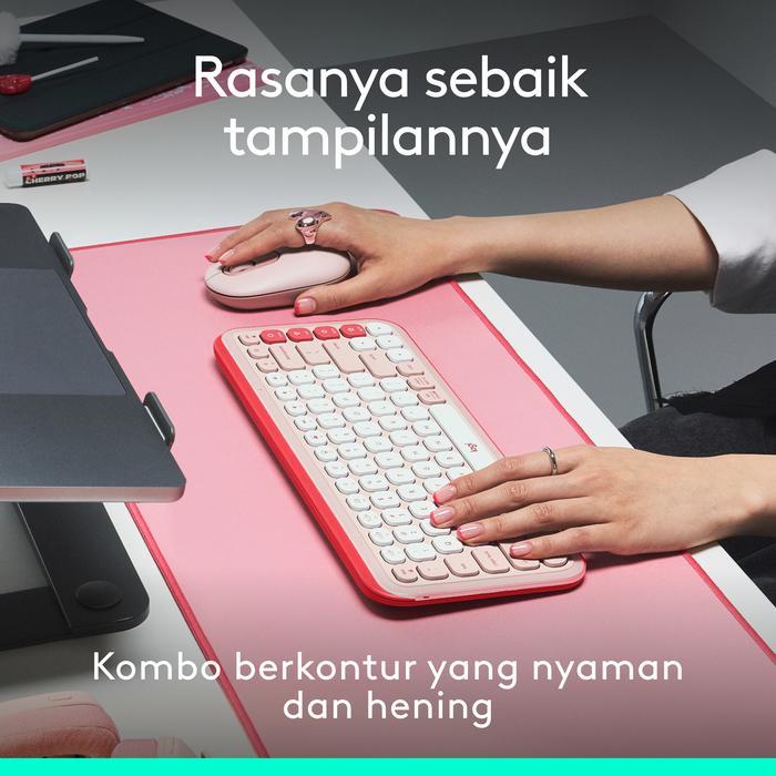 Jual Logitech POP ICON COMBO Keyboard dan Mouse Bluetooth Rose X ...