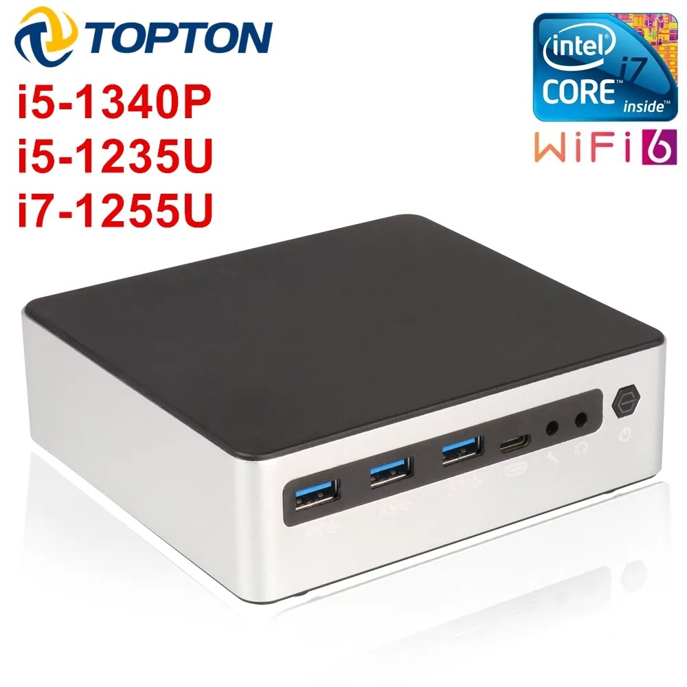 Jual Topton Mini Gaming PC i5 1340P i7 1255U 2xDDR5 NVMe SSD Windows 11 ...