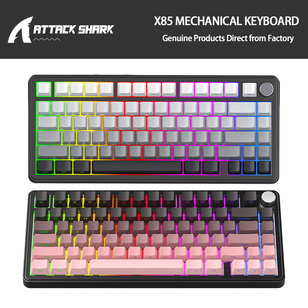 Jual X85 ATTACK SHARK Gaming Keyboard Wireless with Meta Knobs,RGB ...