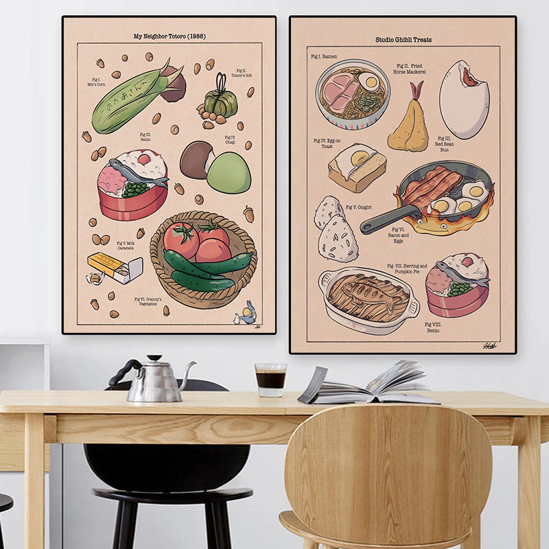 Jual Studio Ghibli Treats Japanese Food Canvas Poster Ramen Horse ...