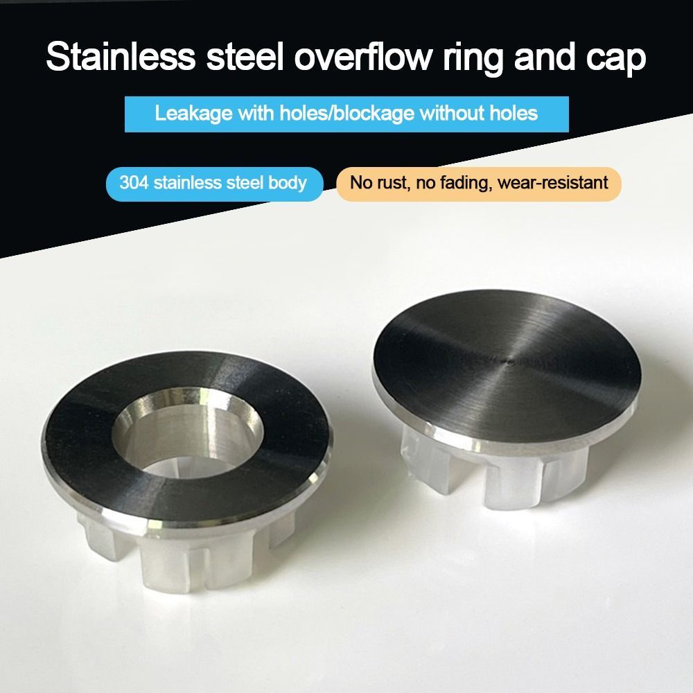 Jual New Stainless Steel Sink Overflow Covers Round Replacement Wash ...
