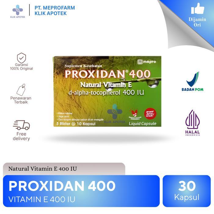 Jual ish8- Proxidan 400 Iu 3 Blister 30 Kapsul Vitamin-E 400Iu (Best ...