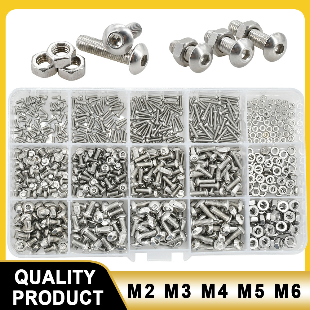 Jual Allen Screw Nut Bolt Kit M2 M3 M4 M5 M6 304 Stainless Steel Bolts ...