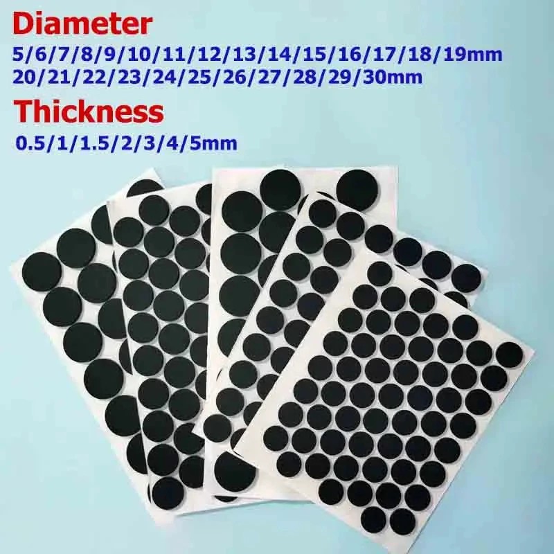 Jual 50pcs 5-30mm Anti-slip Black Self Adhesive Round Silicone Rubber ...