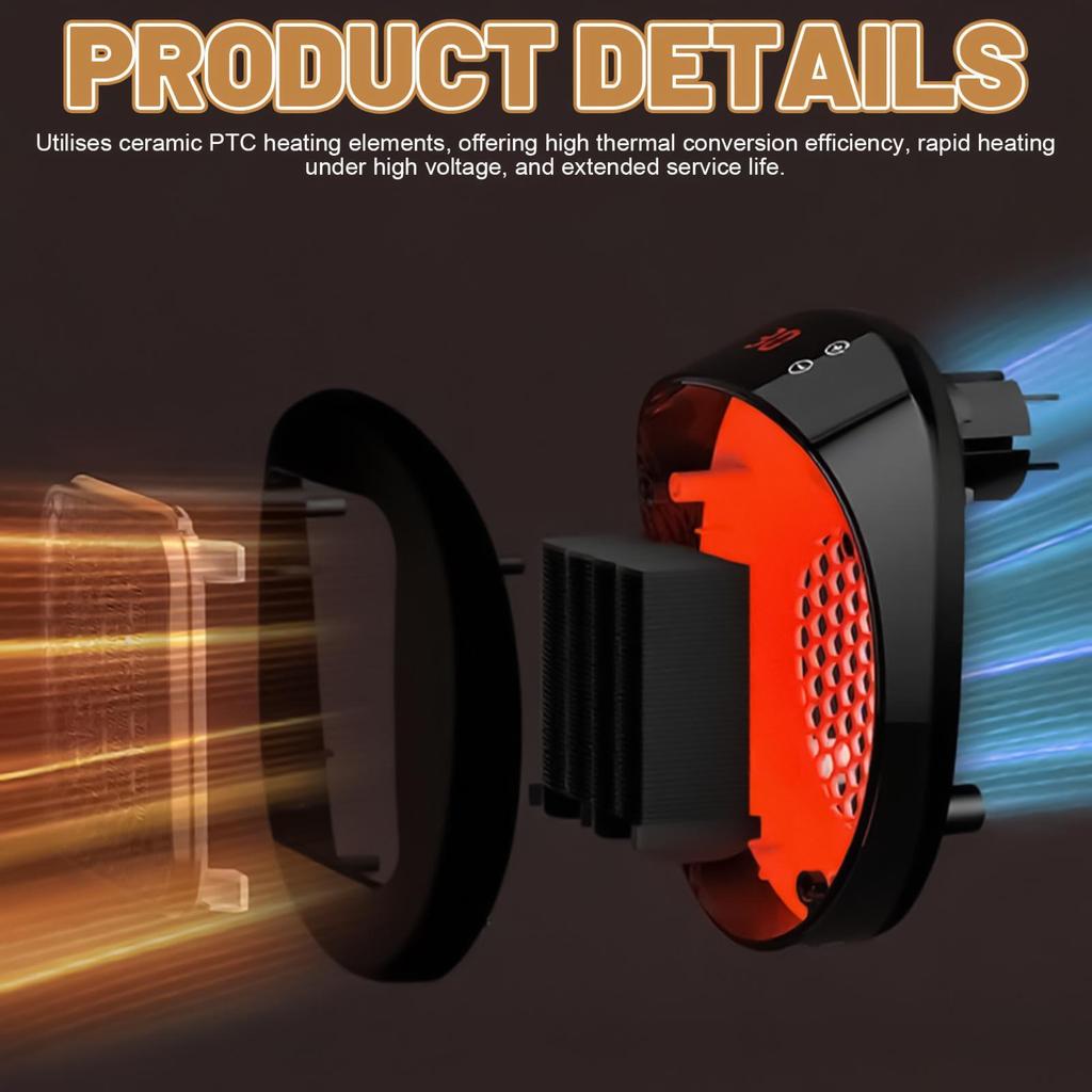 Jual Small Heater Plug In LED Display Heat Fan With Remote Wall Outlet ...