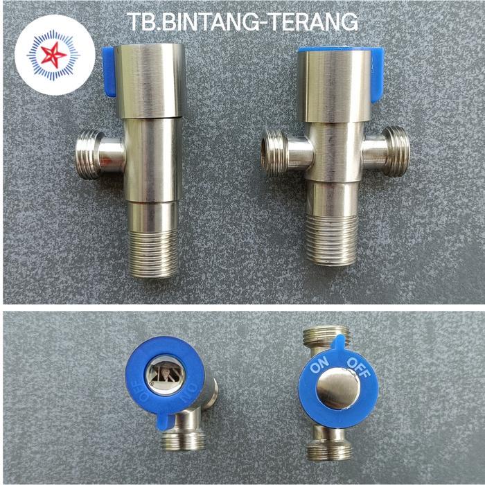 Jual STOP KRAN 1/2" INCH MODEL MINIMALIS SINGLE ANGLE TEE SHOWER BIDET ...