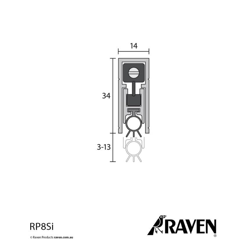 Jual RAVEN Acoustic Automatic Door Bottom Drop Seal RP8SI Seal Pintu ...