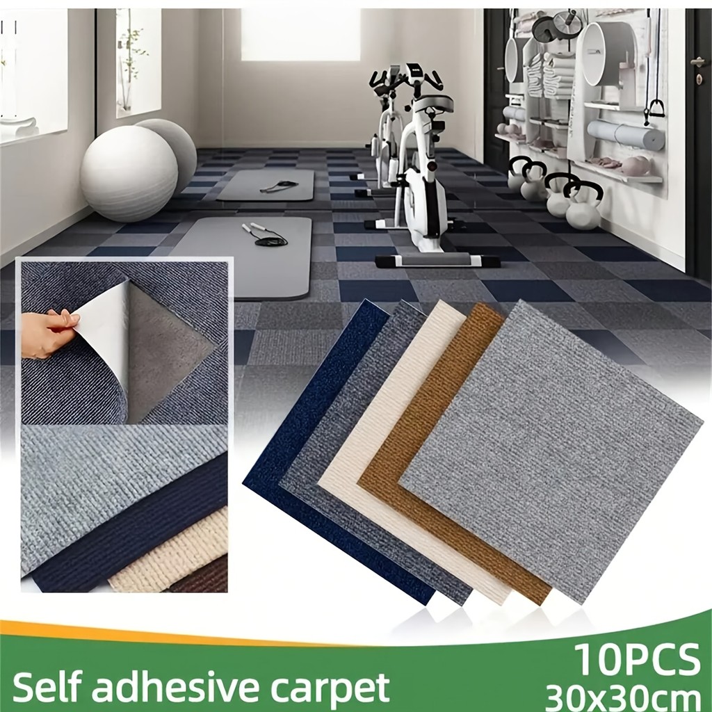 Jual 10PCS 30X30CM Self Adhesive Carpet Floor Tiles Sticker Square Rugs ...