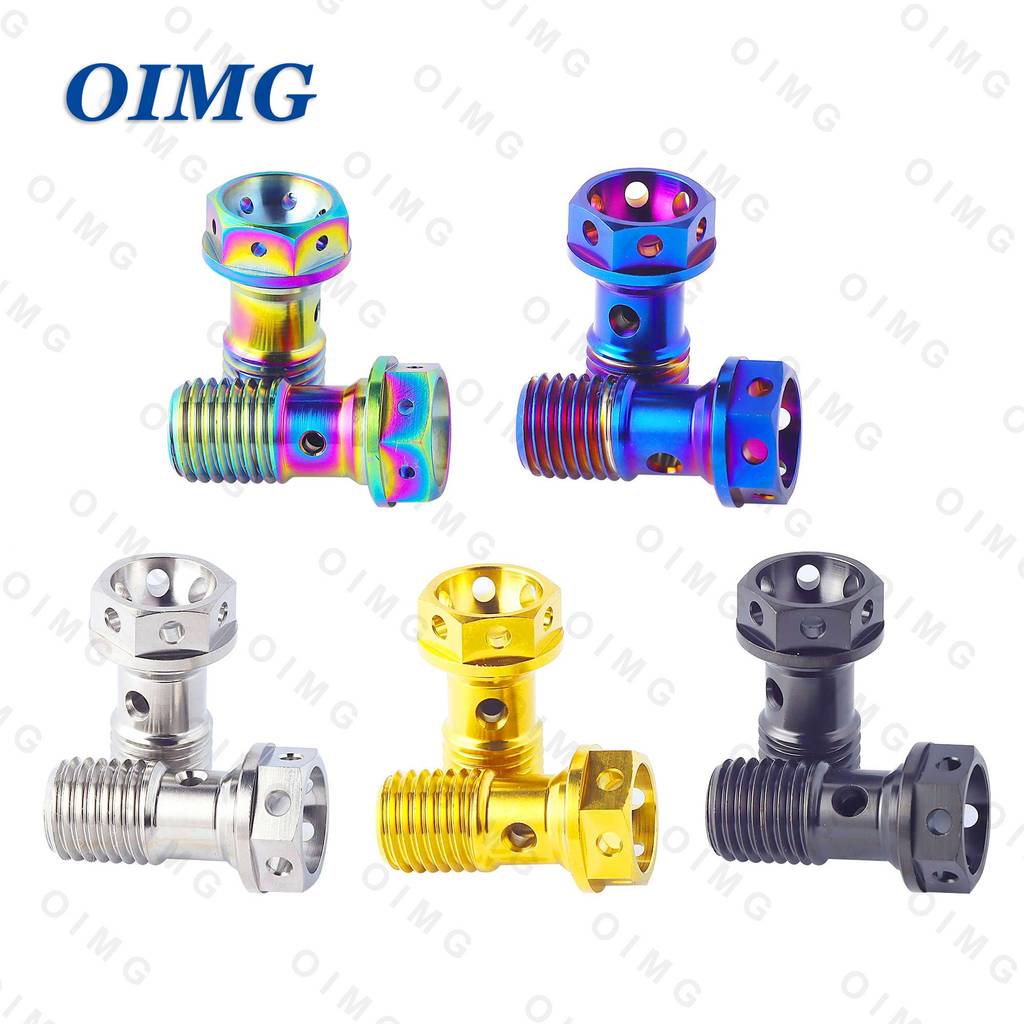 Jual M10 Titanium Banjo Bolt Brake Hose Screw Bleed Nipple Caliper Oil ...