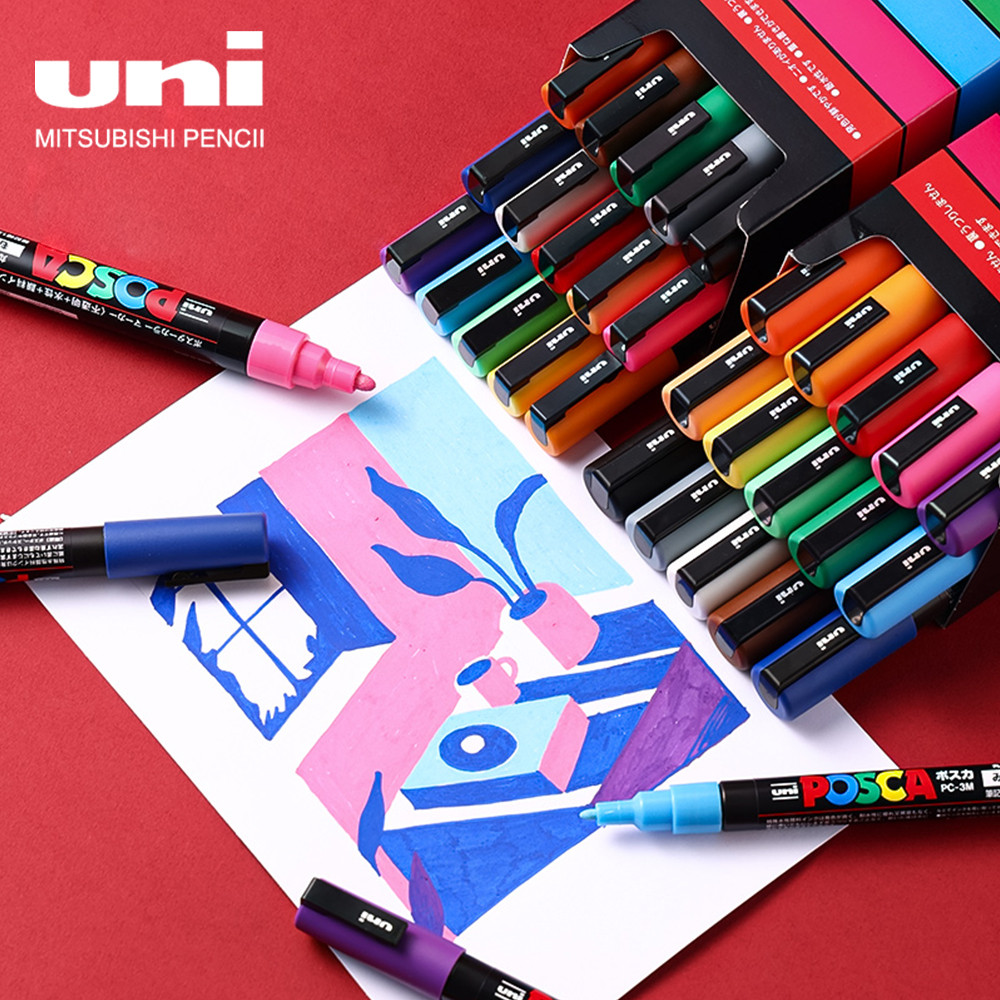 Jual UNI POSCA Markers Set Combination PC-1M PC-3M PC-5M Painting ...