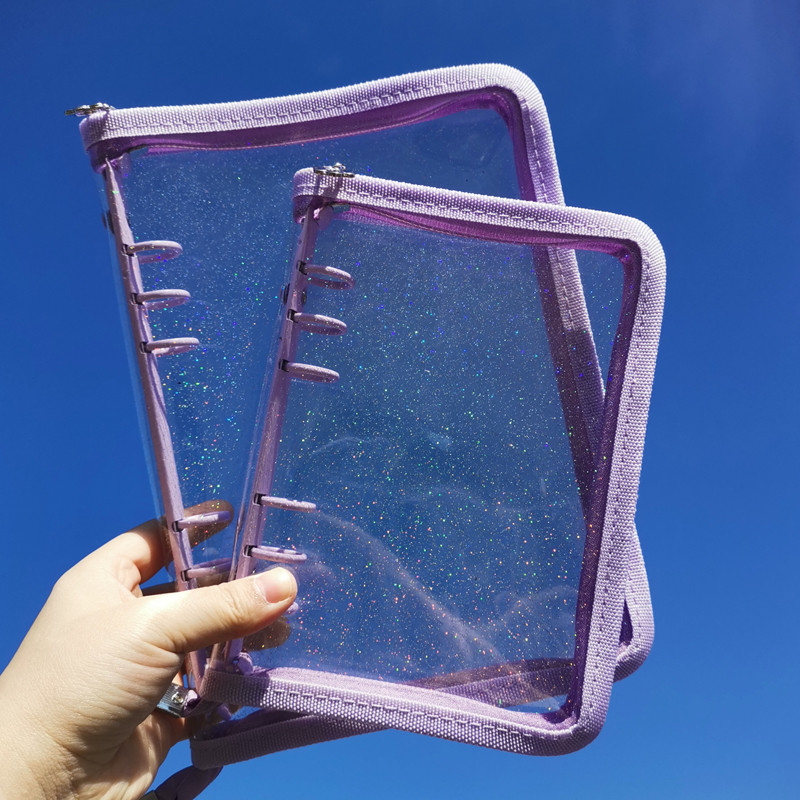 Jual A5 A6 Binder Cute Transparent 6 Ring Binder Notebook Cover Leather ...