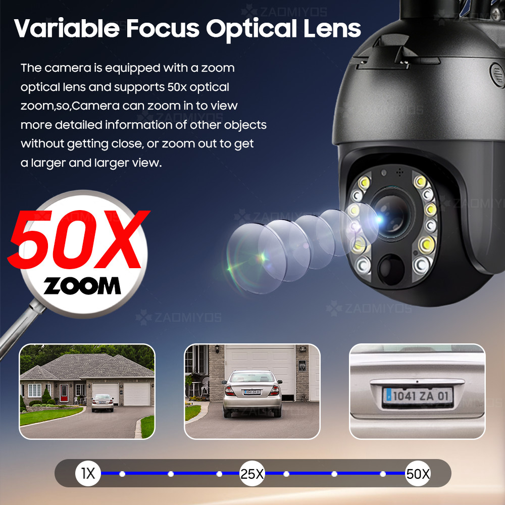 Jual 8MP 4G SIM 50X Zoom Solar Camera 4K 360 PTZ Outdoor Motion ...