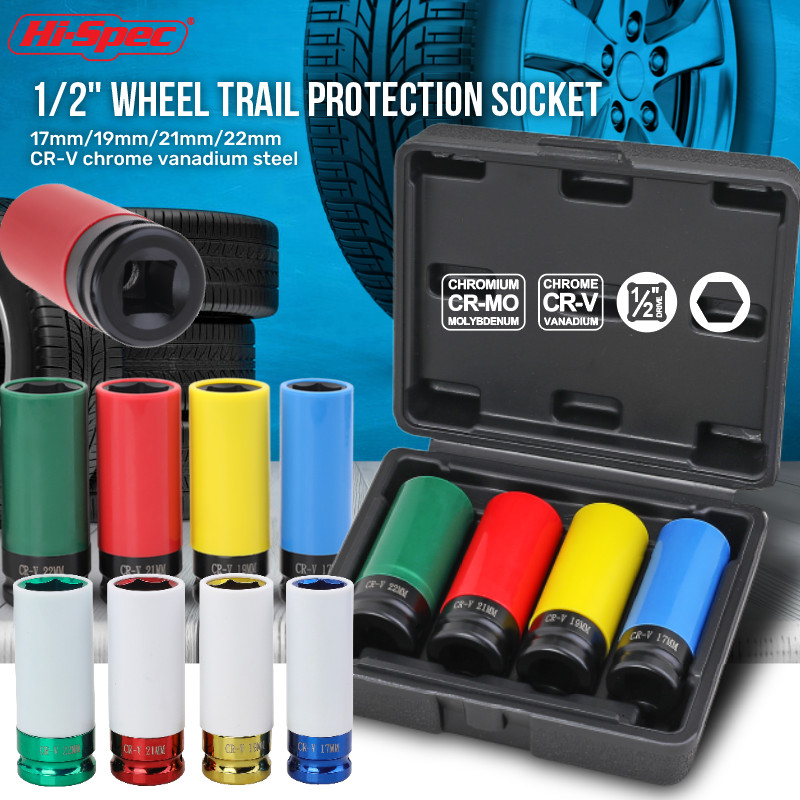 Jual Hi-Spec Wheel Hex Socket Set 1/2" Drive - 17-22mm Deep Wall Impact ...