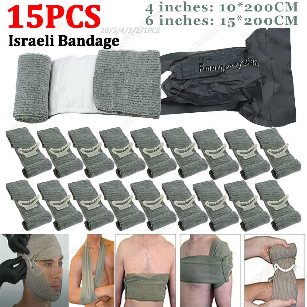 Jual 4/6 Inch Israeli Bandage Wound Dressing Emergency Compression ...