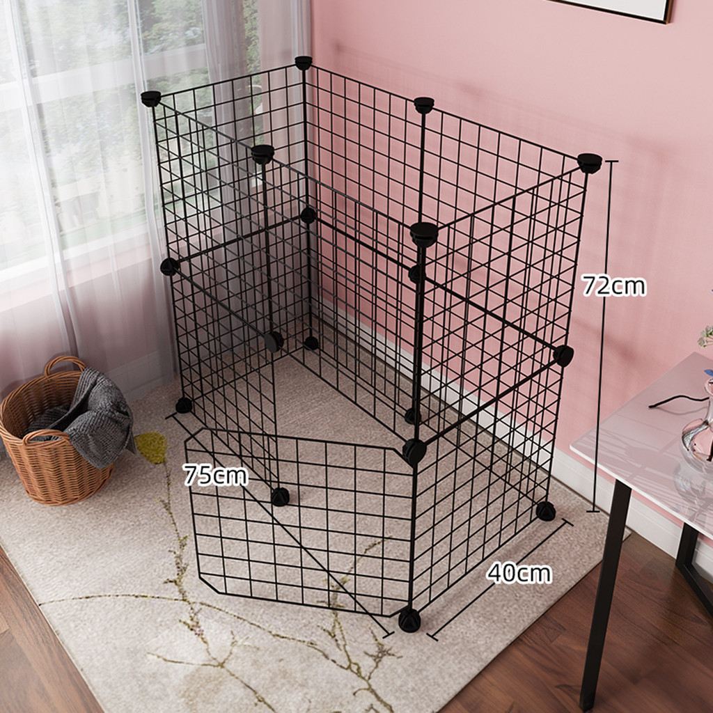 Jual Pet Fence Dog Cage Indoor Encrypted Iron Mesh Fence Cat Cage Free ...