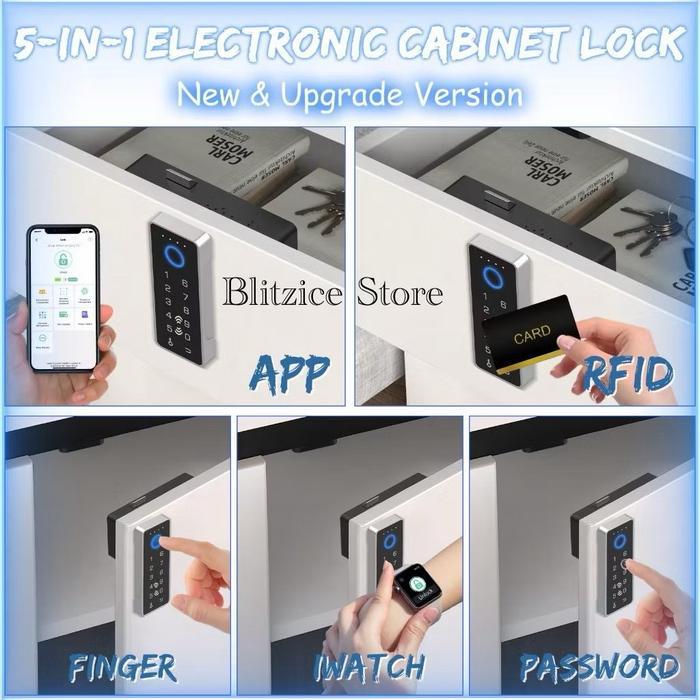 Jual Fingerprint Password Smart Lock Cabinet Drawer Wardrobe Locker ...