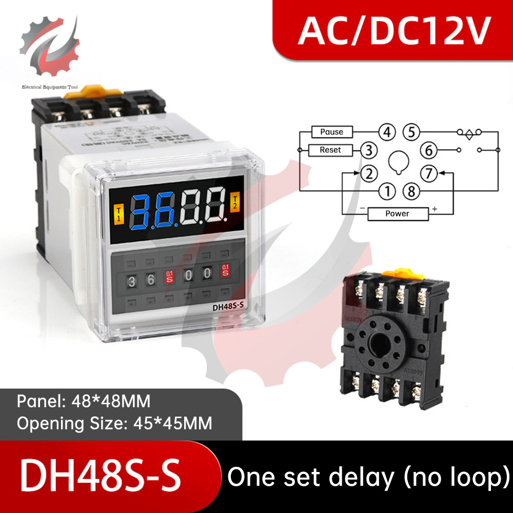 Jual DH48S-S AC220V AC/DC 12V 24V Programmable Timer Time Switch Relay With Socket Base DH48S ...