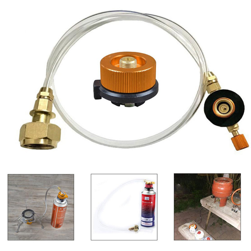 Jual Outdoor Camping Gas Stove Gas Tank Hose Inflation Joint Camping ...