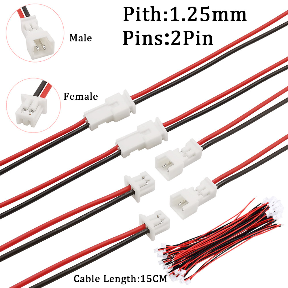 Jual Micro Jst Ph1.25 Male Female Wire Cable Connector 1.25Mm 2 Pin Jst ...