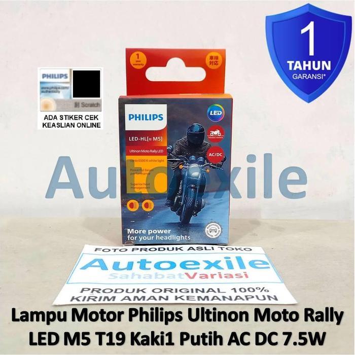 Jual Philips Ultinon Moto Rally Led Hl M5 T19 H6 Kaki1 6500K Putih Ac ...