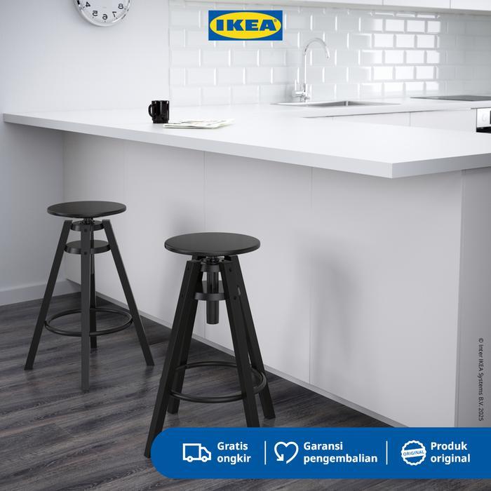 Jual IKEA DALFRED Bangku / Stool Bar Bisa Ditinggikan Hitam 63-74 cm ...