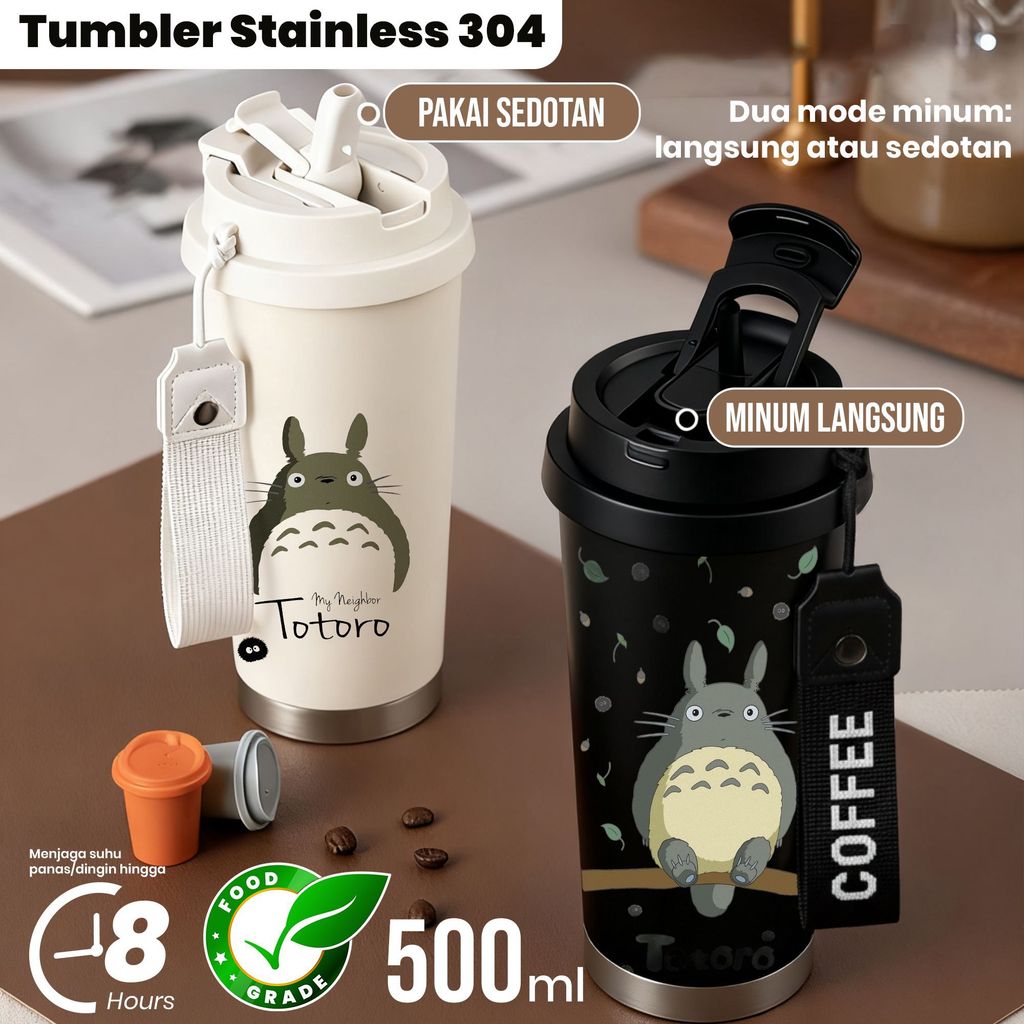 Jual Tumbler Stainless 304 Cup Totoro 500ml - Gelas Minum Estetik ...