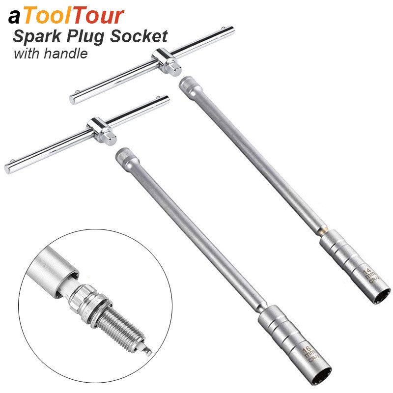 Jual Spark Plug Socket Key Magnetic Tool Wrench Swivel Long Extension ...