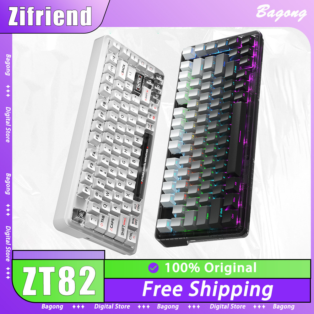 Jual Zifriend ZT82 Mechanical Keyboard Three Mode RGB Backlit Wirless ...