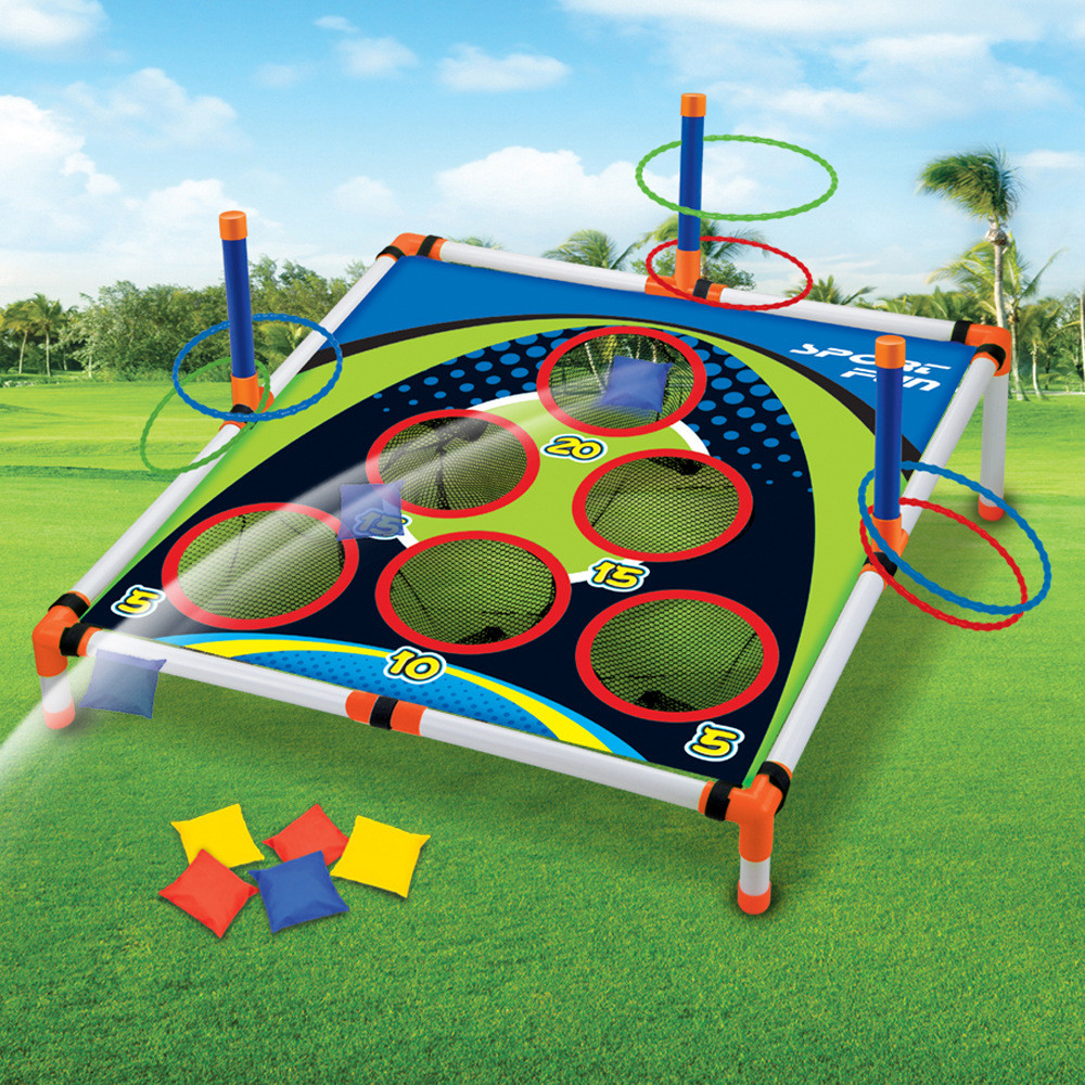 Jual Portable Cornhole Throwing Circle Ferrule Board Set Easy Assemble ...