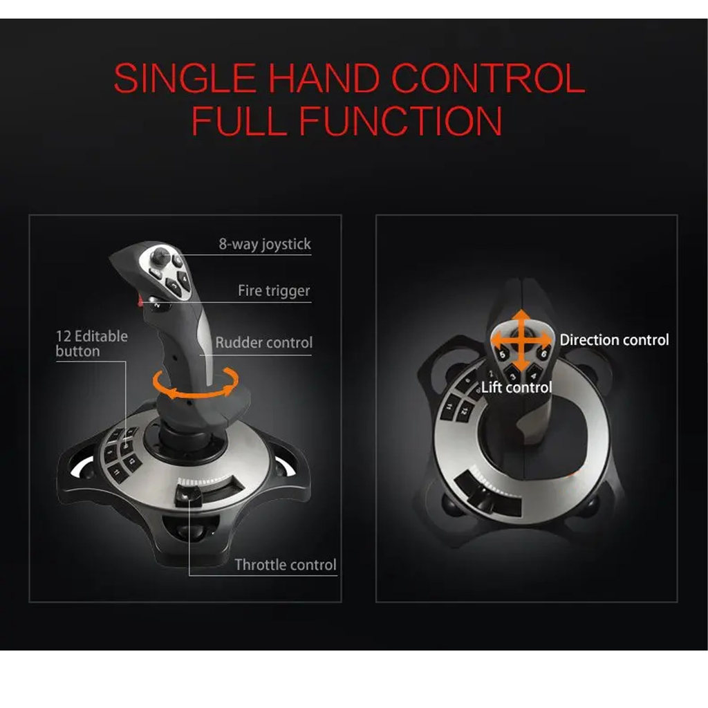 Jual Flight Stick Flight Simulator Joystick Controller USB Wired Flight ...