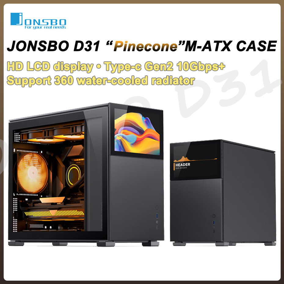 Jual JONSBO Pinecone D31 M-ATX Computer Case Mesh Side Transparent ATX ...